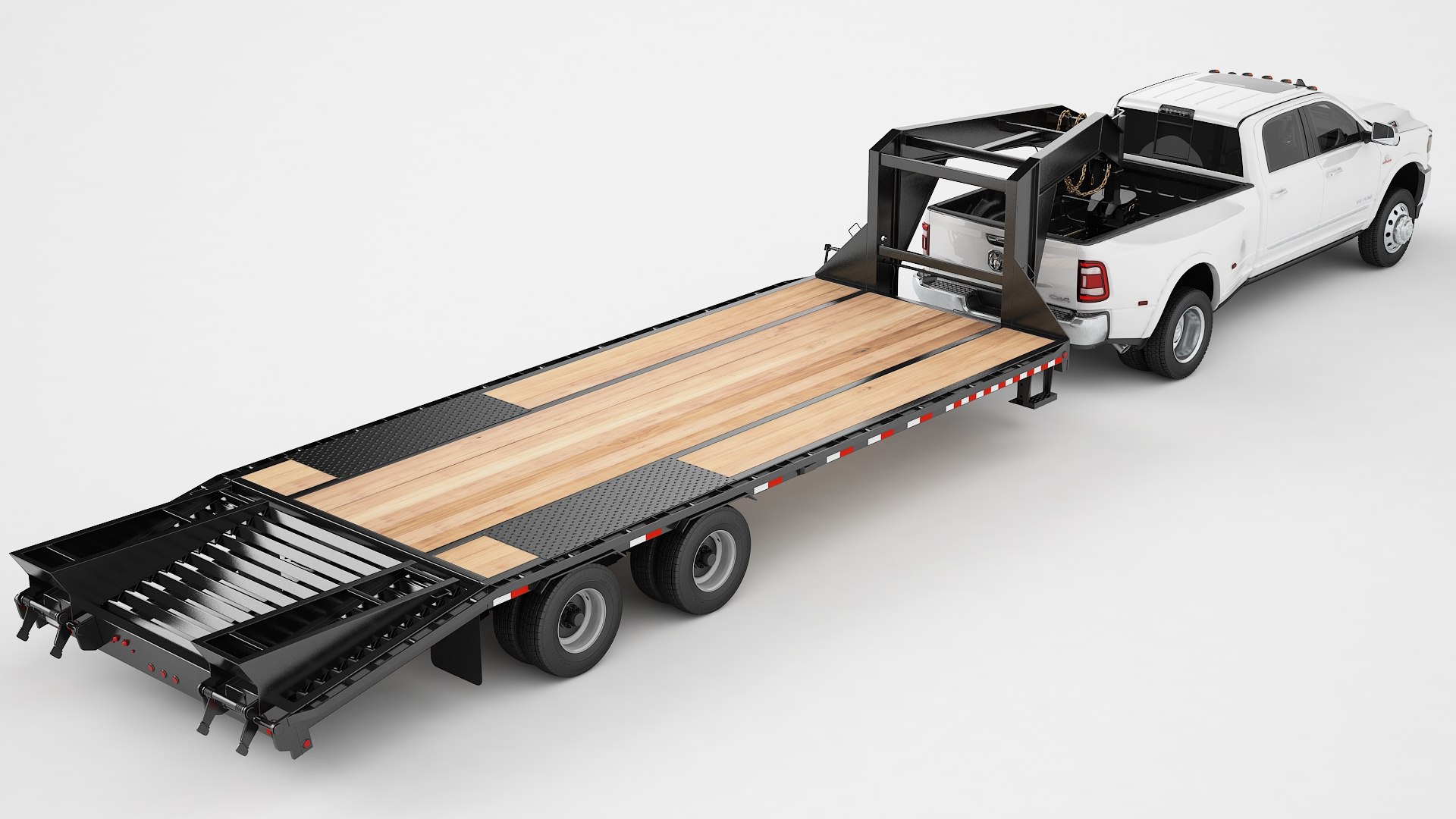 3D model Dodge Ram 3500 HD 2021 Gooseneck Trailer 03 - TurboSquid 2102679