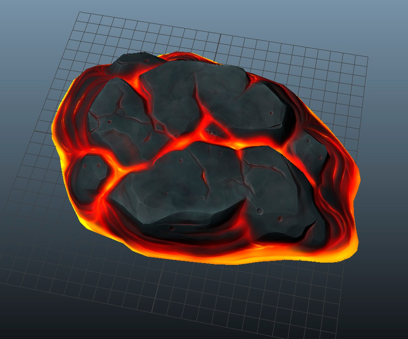 Cartoon Volcanic Platform 01 3d Model