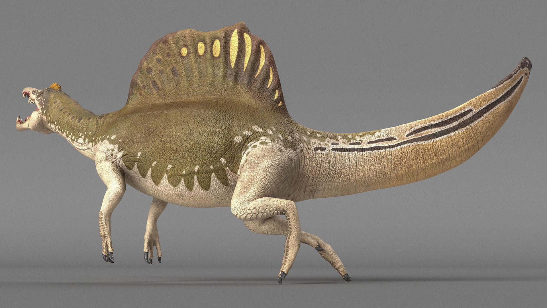 Spinosaurus Dinosaur Yellow Swimming Pose 3D Model - TurboSquid 2265677