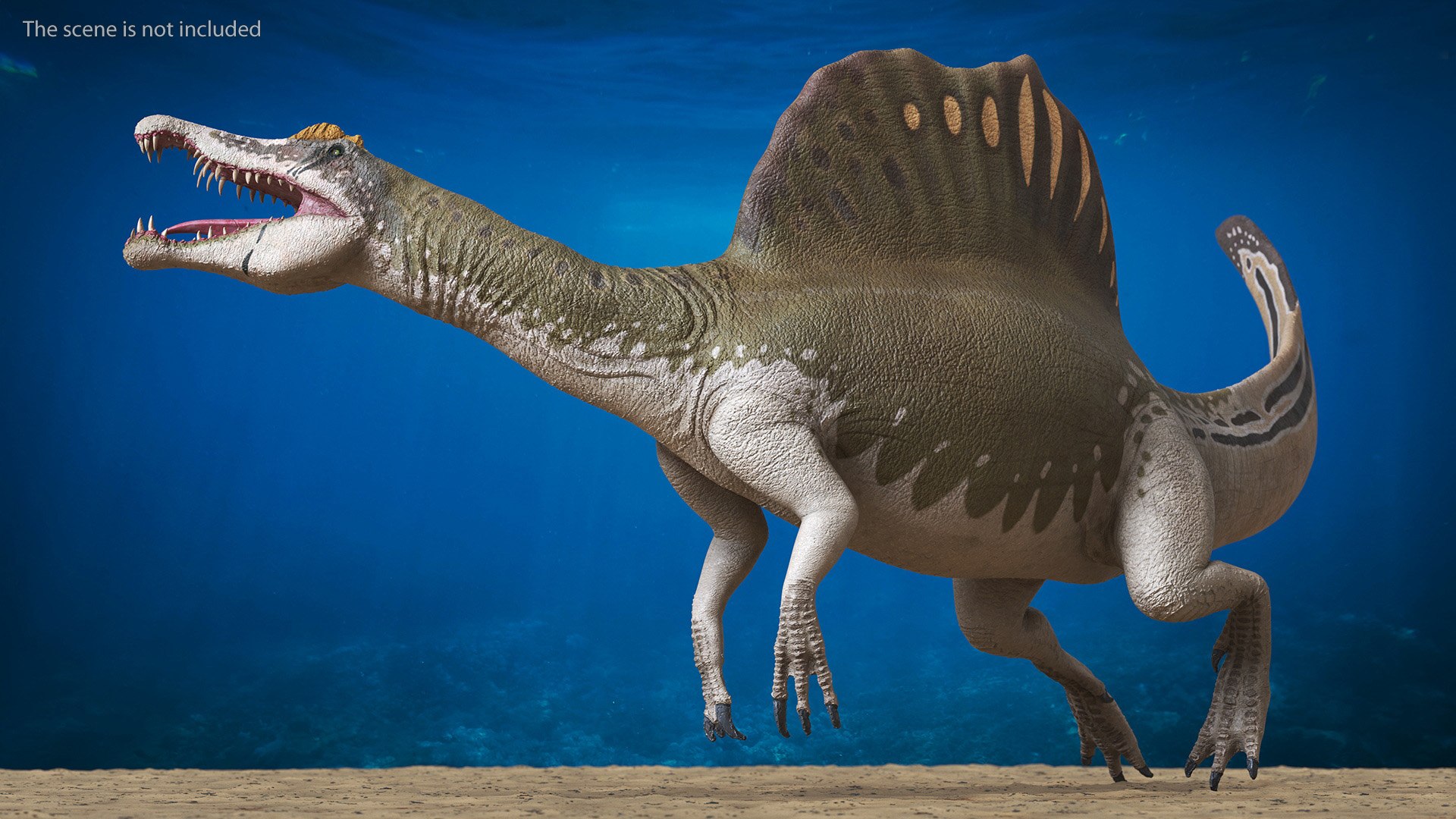 Spinosaurus Dinosaur Yellow Swimming Pose 3D Model - TurboSquid 2265677