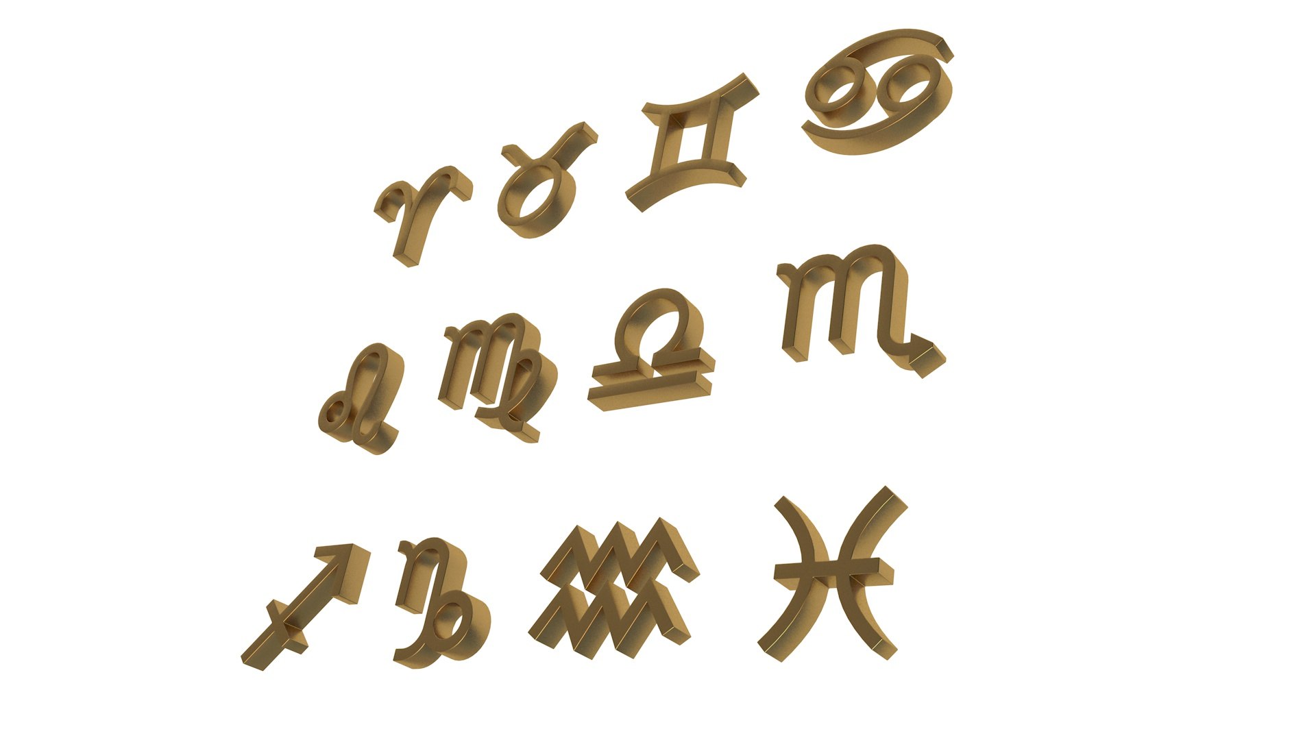 Zodiac Signs 3D Model - TurboSquid 1924543