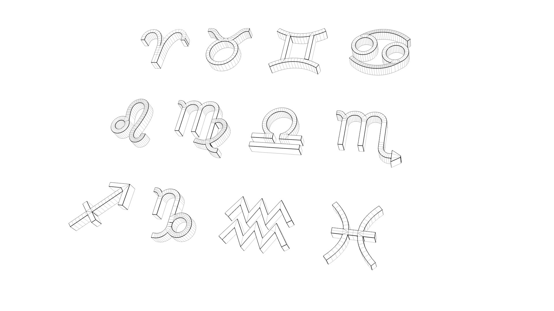 Zodiac Signs 3D Model - TurboSquid 1924543