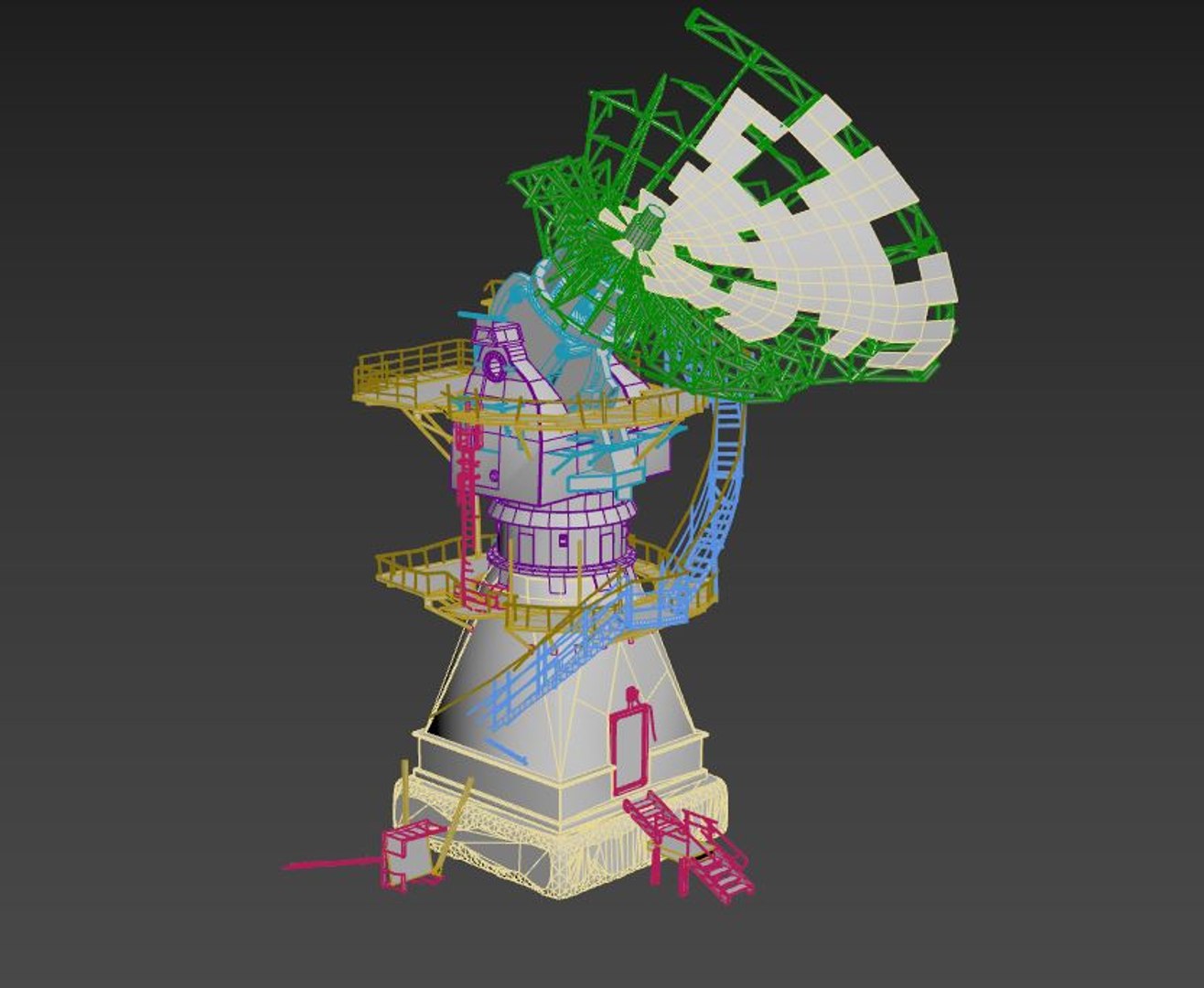 Broken Radar Station-Satellite Dish 3D - TurboSquid 1835655