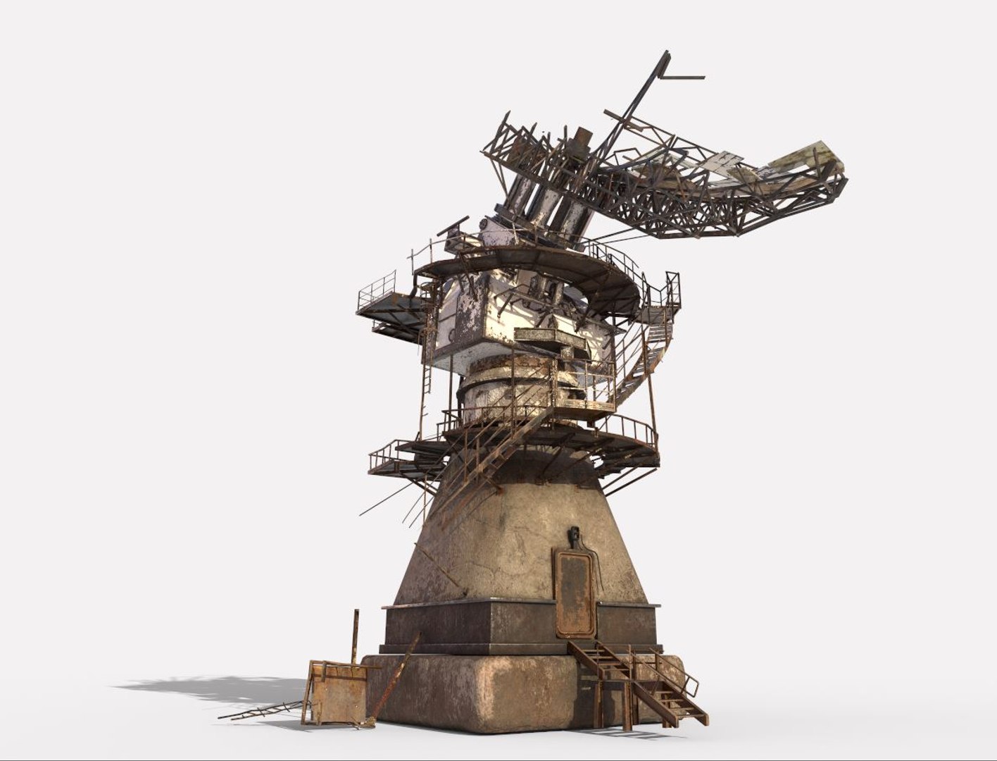 Broken Radar Station-Satellite Dish 3D - TurboSquid 1835655