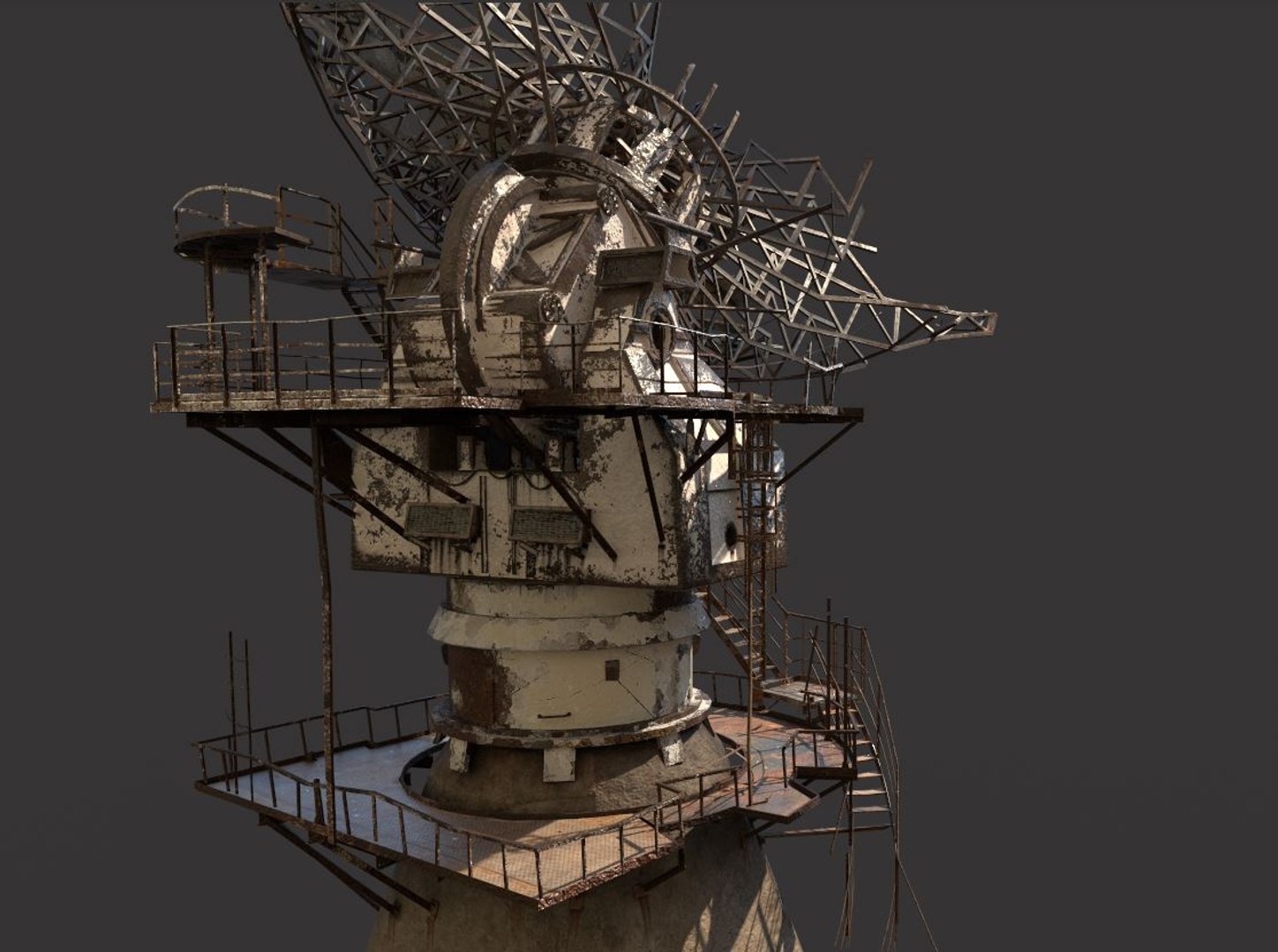 Broken Radar Station-Satellite Dish 3D - TurboSquid 1835655