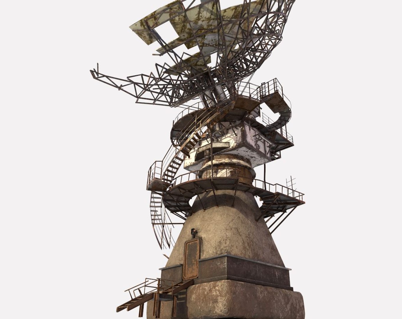 Broken Radar Station-Satellite Dish 3D - TurboSquid 1835655