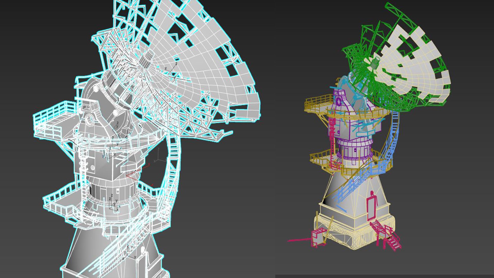 Broken Radar Station-Satellite Dish 3D - TurboSquid 1835655