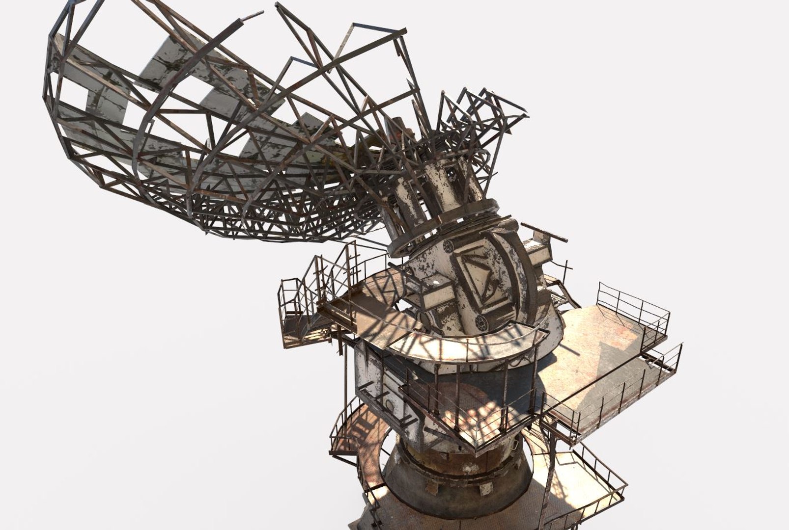 Broken Radar Station-Satellite Dish 3D - TurboSquid 1835655