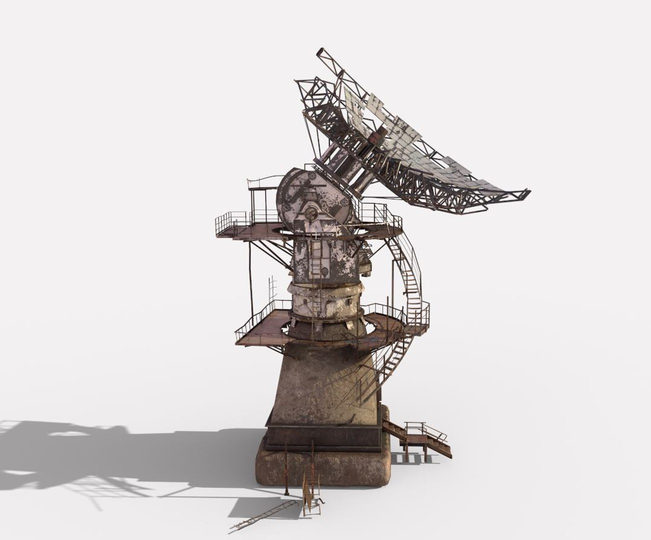 Broken Radar Station-Satellite Dish 3D - TurboSquid 1835655
