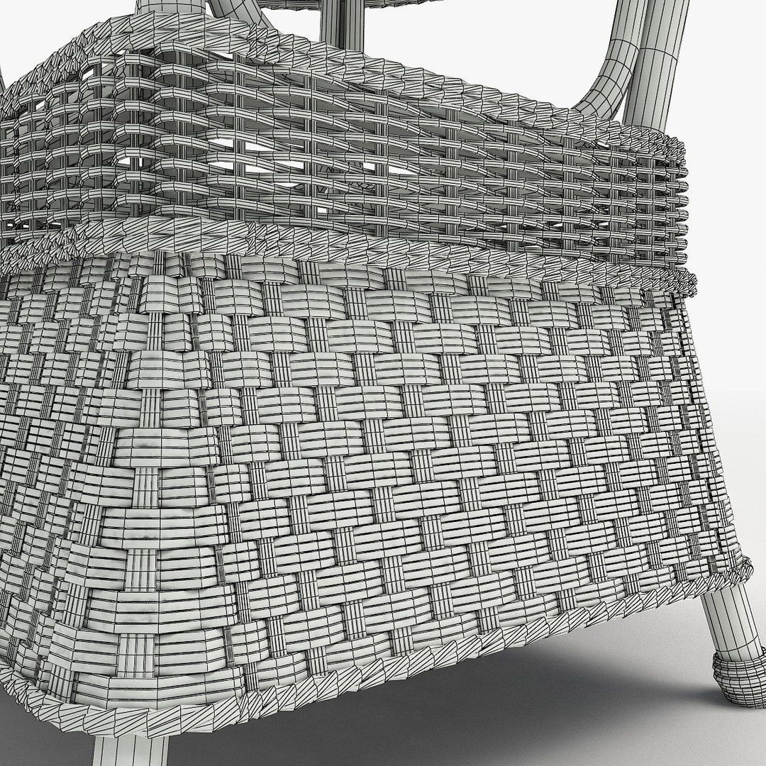 3d Wooden Wicker Center Coffee Table Model