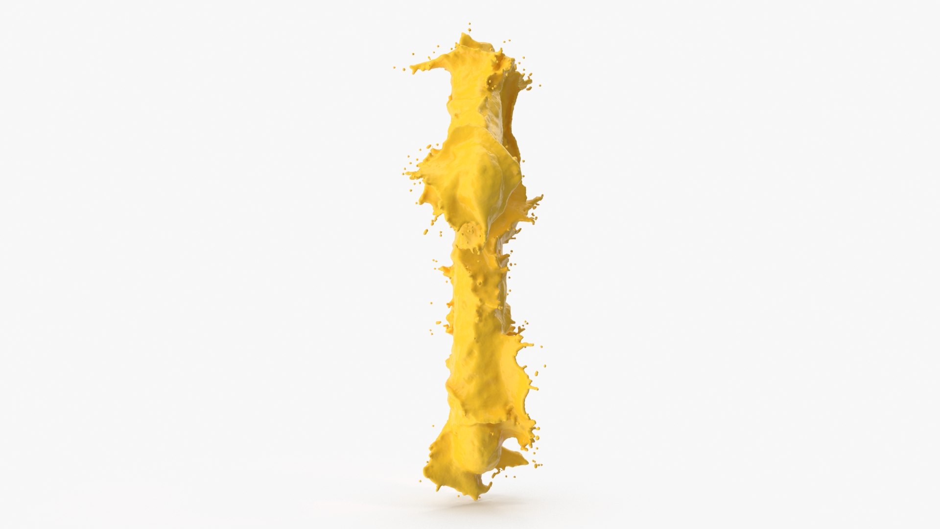 Yellow Splash Number One 3D model - TurboSquid 1875223