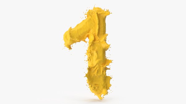 Yellow Splash Number One 3D model - TurboSquid 1875223