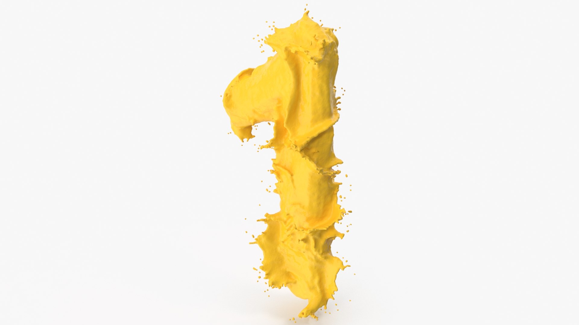 Yellow Splash Number One 3D model - TurboSquid 1875223