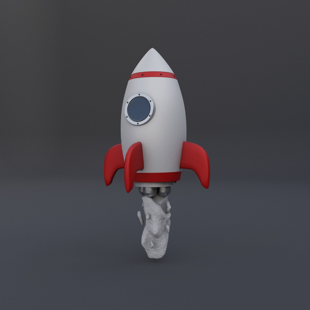 Rocket Cartoon Style 3D Model - TurboSquid 2283401