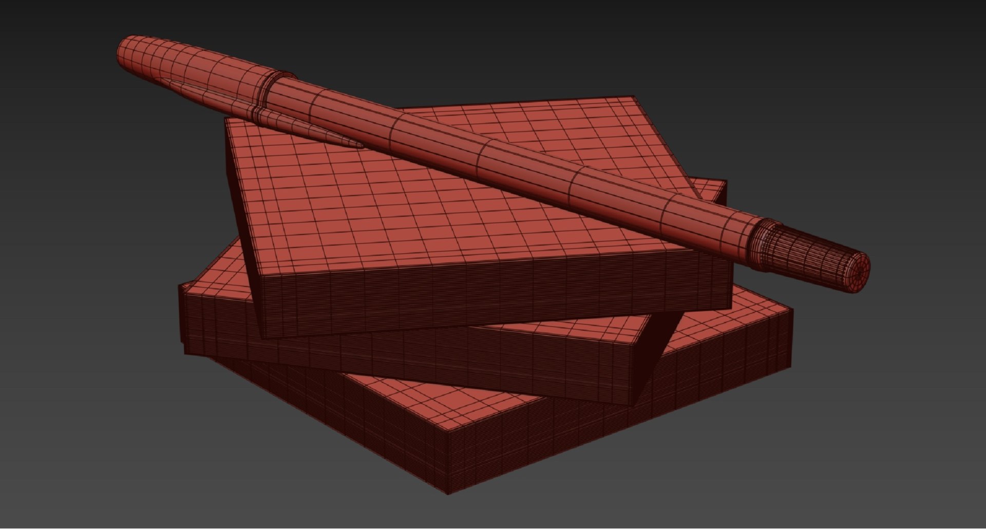 3D Sticky Notes Stack With Ballpoint Pen Model - TurboSquid 1840002