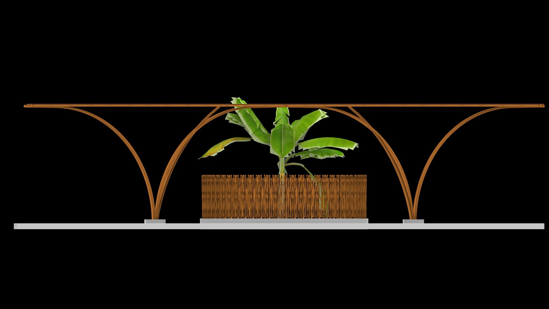 3D Model Wood Canopy Structure - TurboSquid 2050007