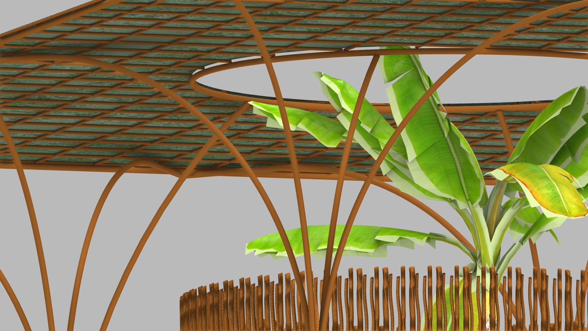 3D Model Wood Canopy Structure - TurboSquid 2050007