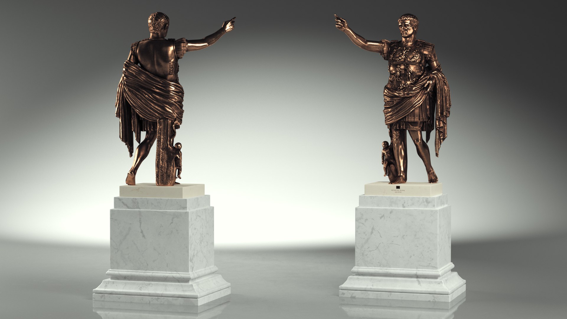 Augustus of Primaporta Roman Replica Statue Bronze 3D model ...