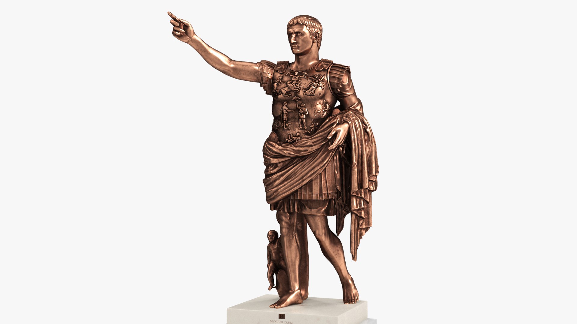 Augustus of Primaporta Roman Replica Statue Bronze 3D model ...