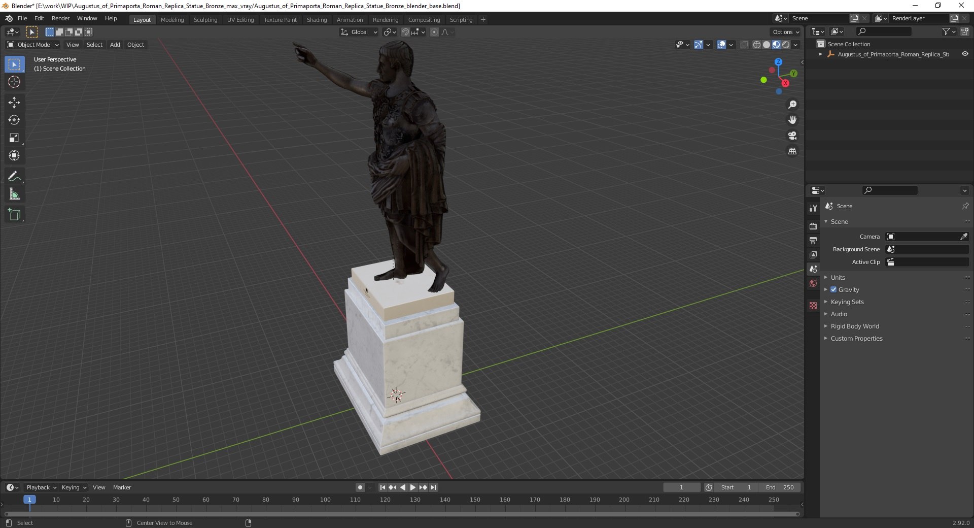 Augustus of Primaporta Roman Replica Statue Bronze 3D model ...