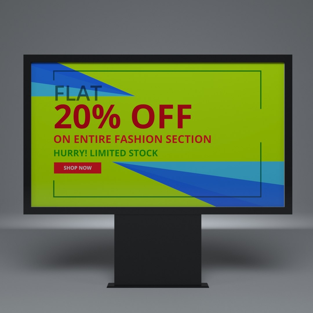 Designed Advertising Billboard 3D Model - TurboSquid 1246398