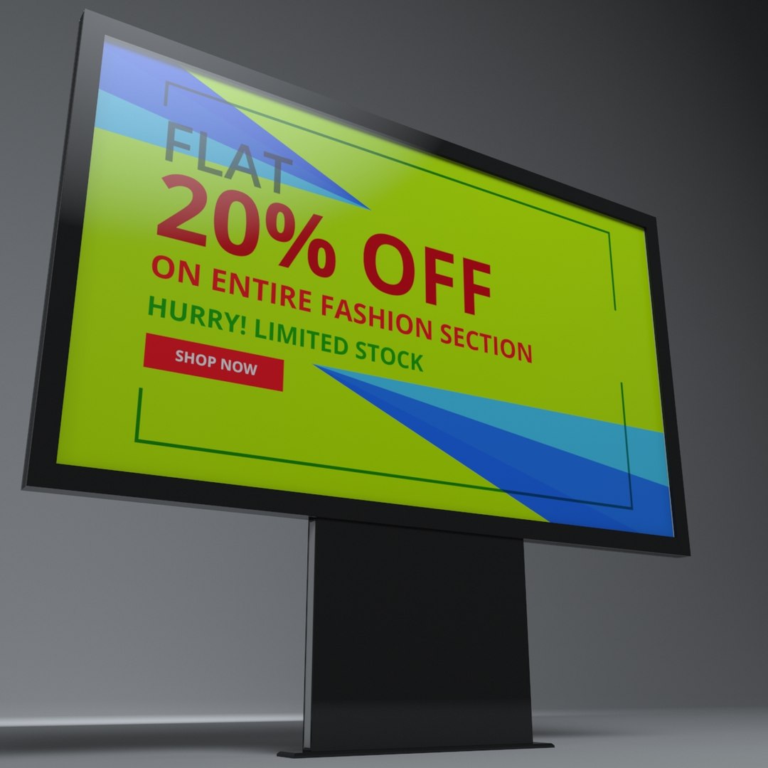 Designed Advertising Billboard 3D Model - TurboSquid 1246398