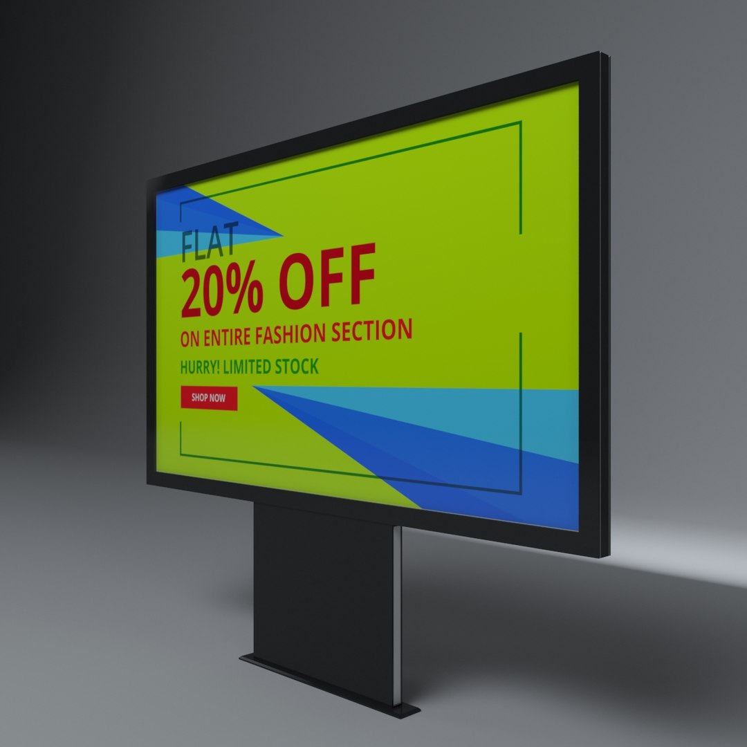 Designed Advertising Billboard 3D Model - TurboSquid 1246398