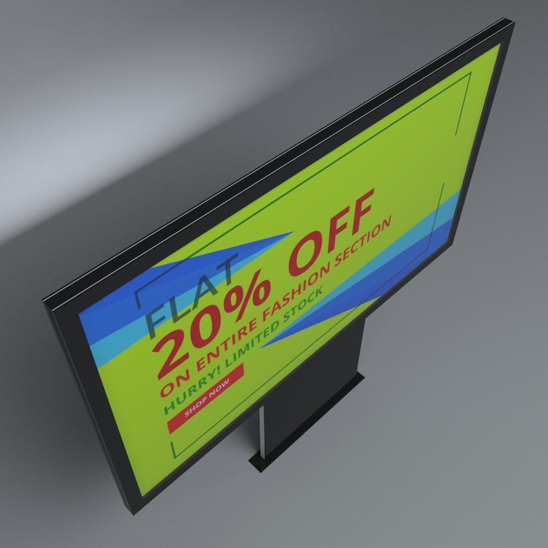Designed Advertising Billboard 3D Model - TurboSquid 1246398
