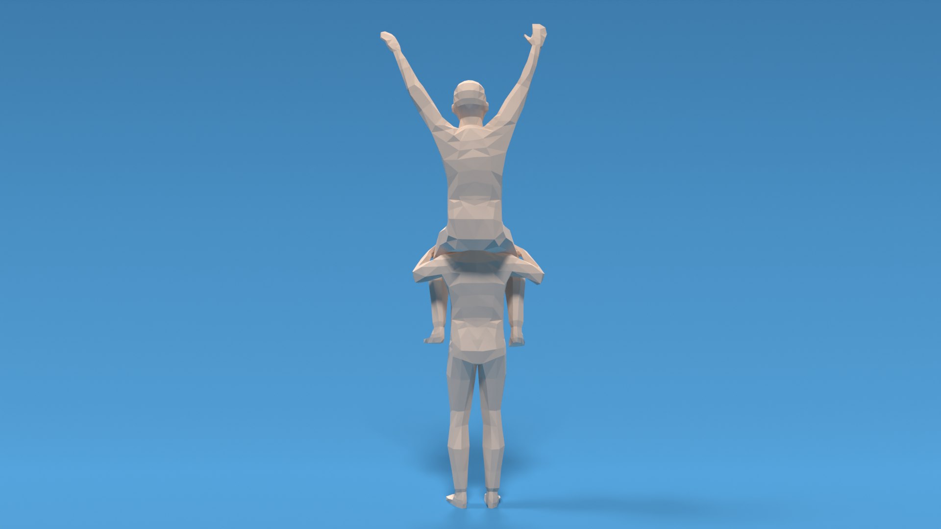 Low Poly Kids Riding On Shoulders 3D Model - TurboSquid 1728002
