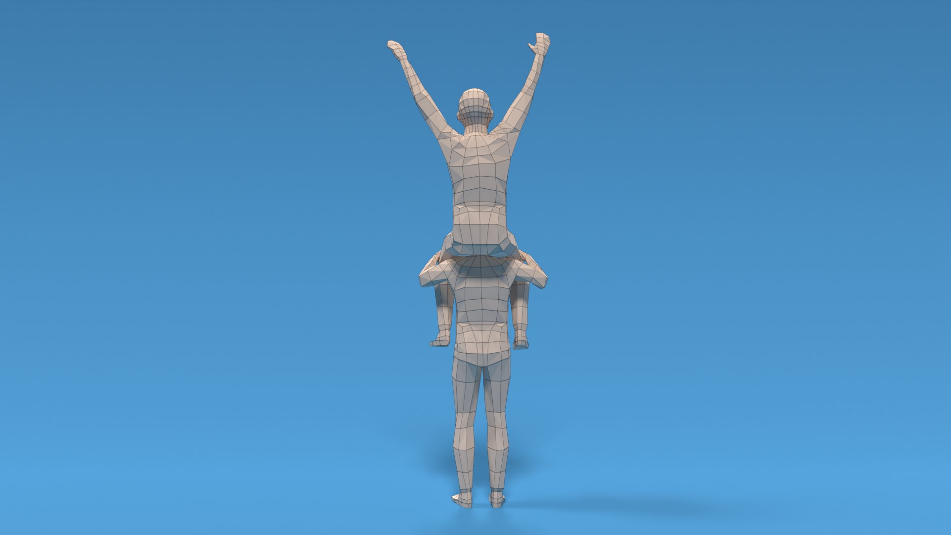 Low Poly Kids Riding On Shoulders 3D Model - TurboSquid 1728002