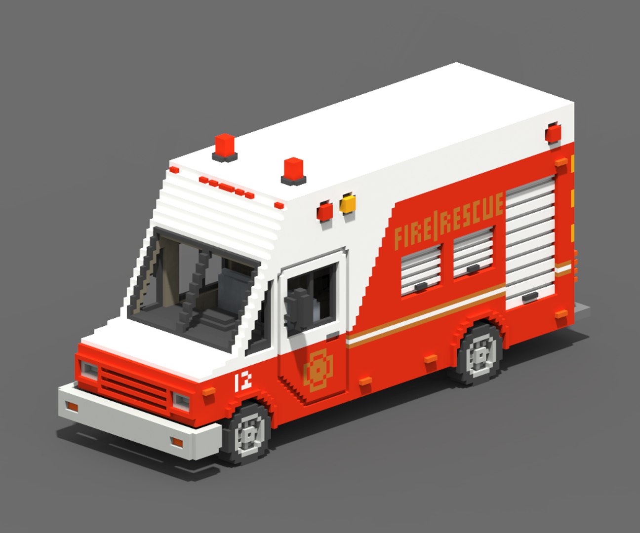 3D voxel rescue van model - TurboSquid 1444585