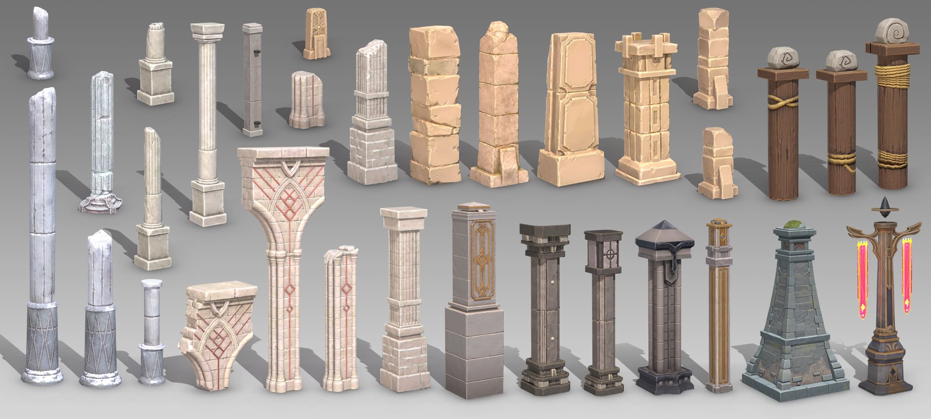 Columns European Pillar Palace Stone Columns 3D - TurboSquid 2333370