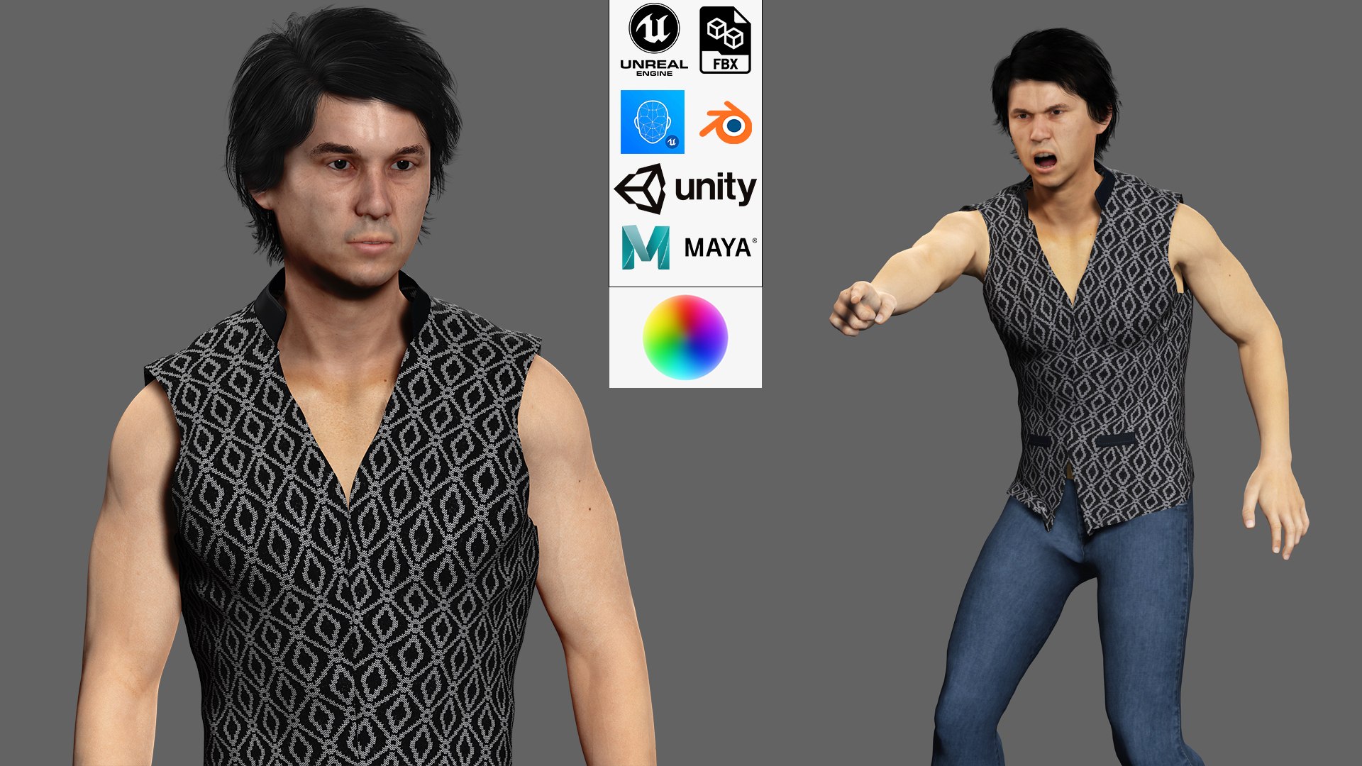 modelo 3d 3D model Asian Gangster Yakuza - TurboSquid 2039110
