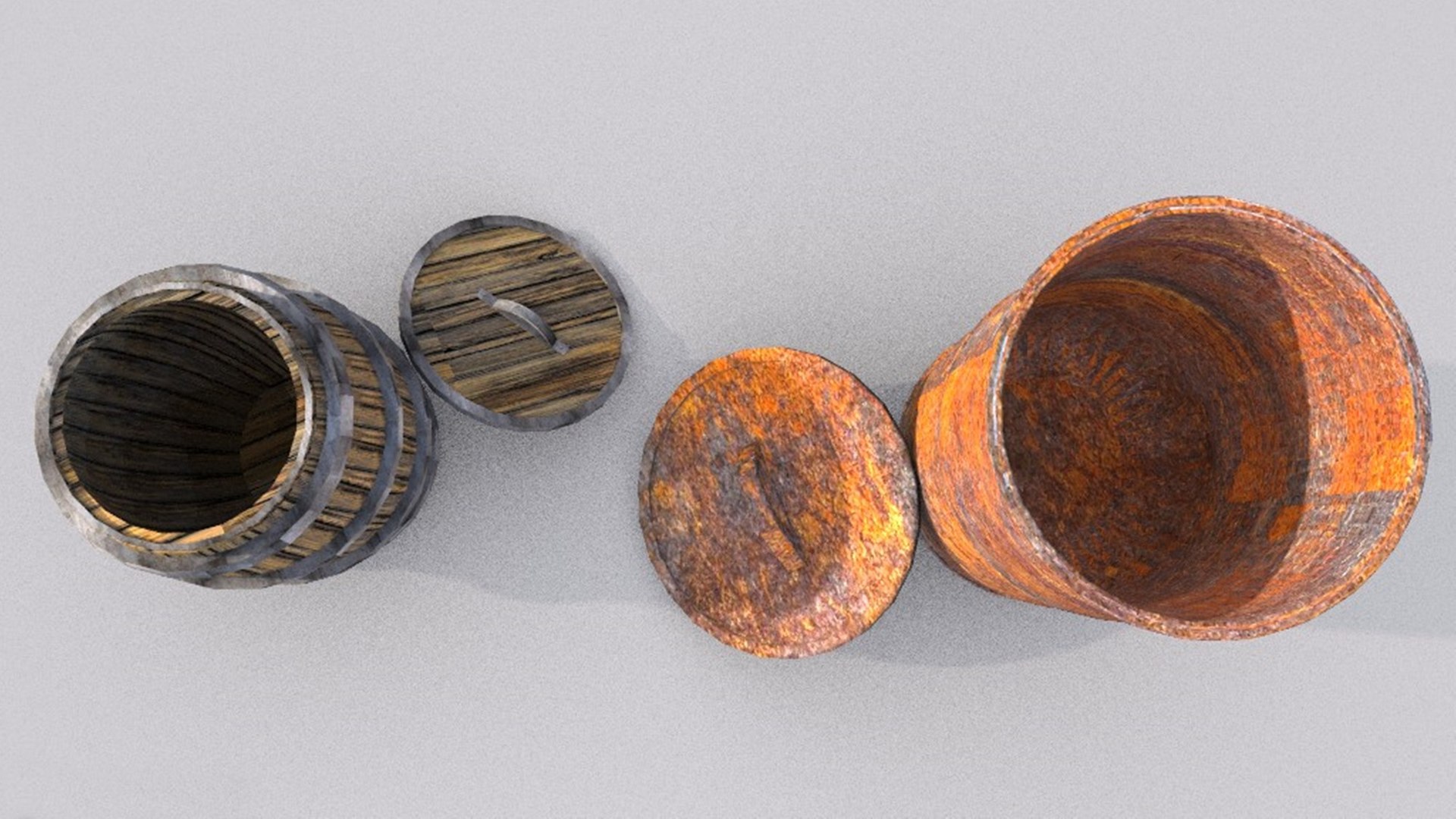 3D Two Type Barrels Model - TurboSquid 2031441