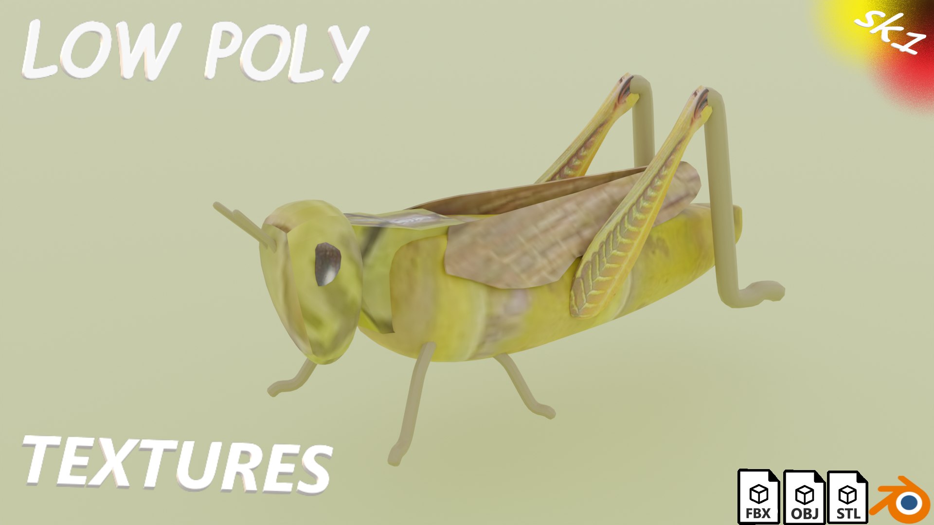 3D Grasshopper - TurboSquid 2172399