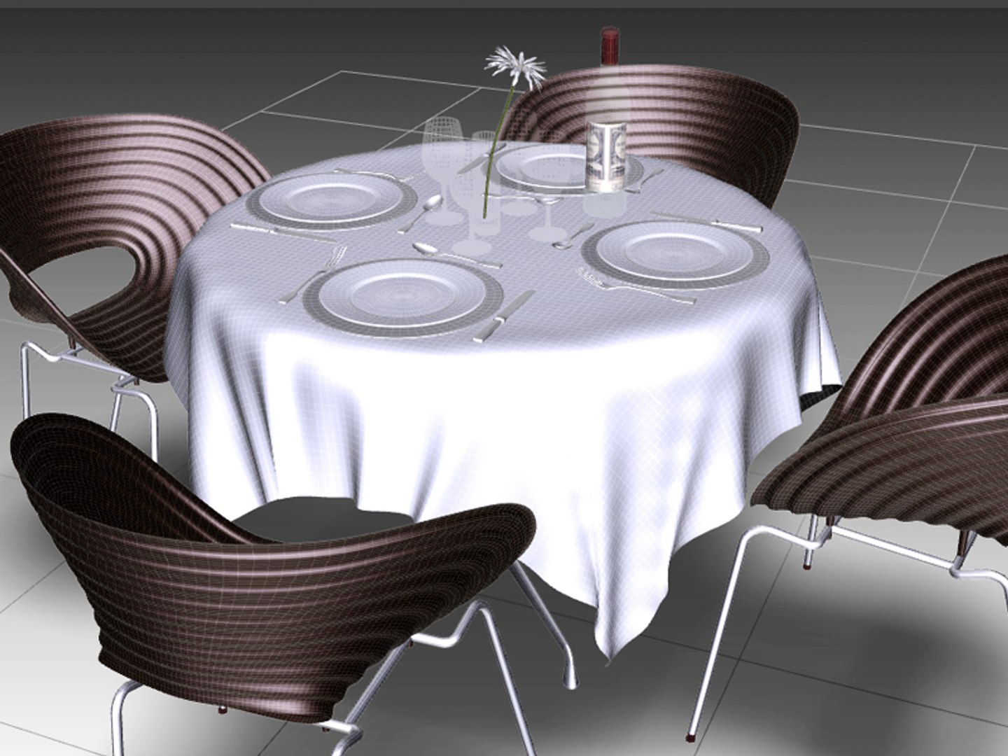 Restaurant Table 3d Model