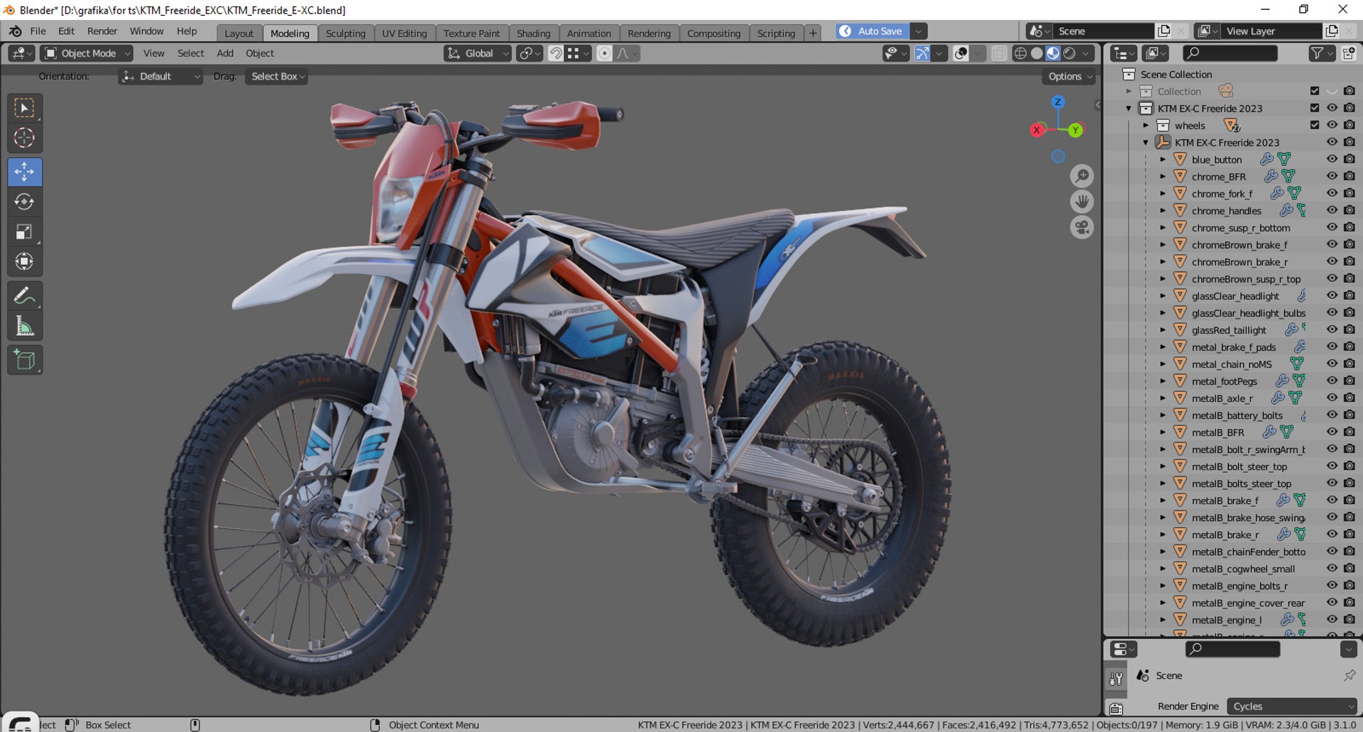 3D KTM Freeride E-XC 2023 model - TurboSquid 2029234