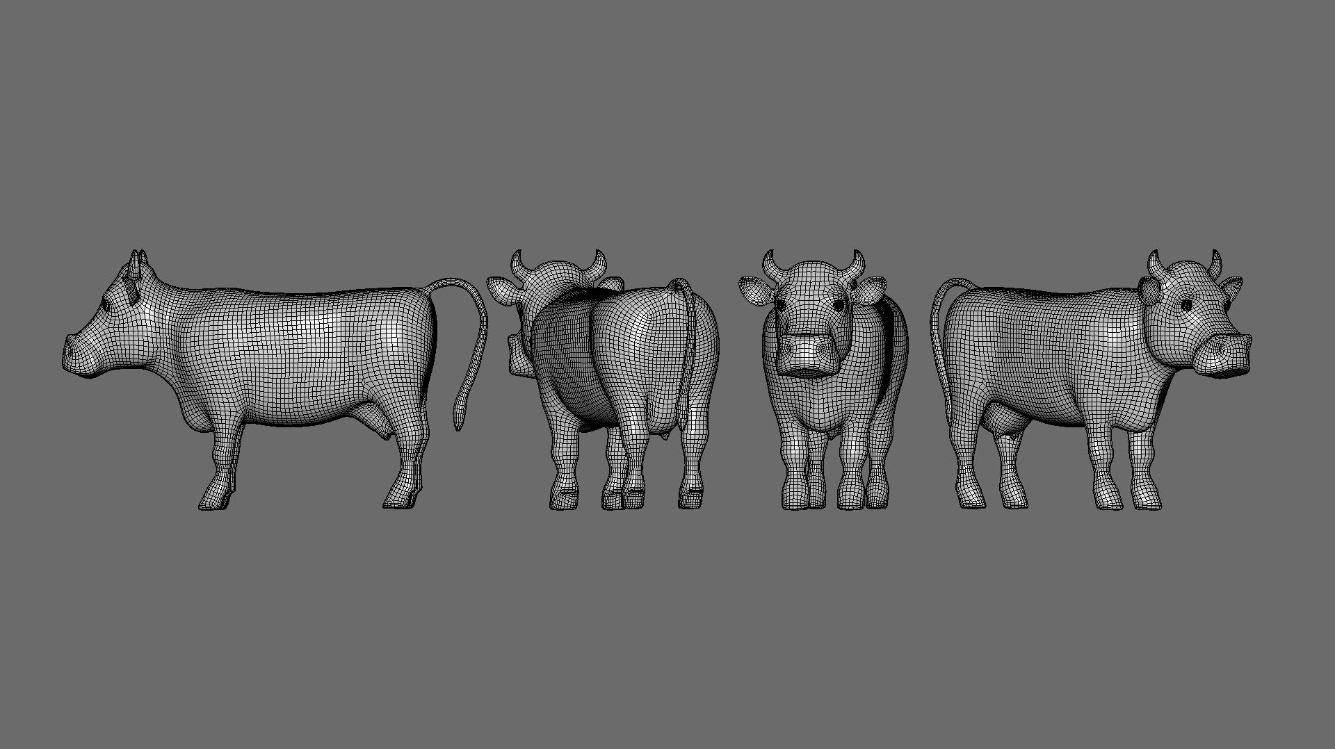 3D Cartoon Cow Animal 3D Model For Cartoon Characters Model ...
