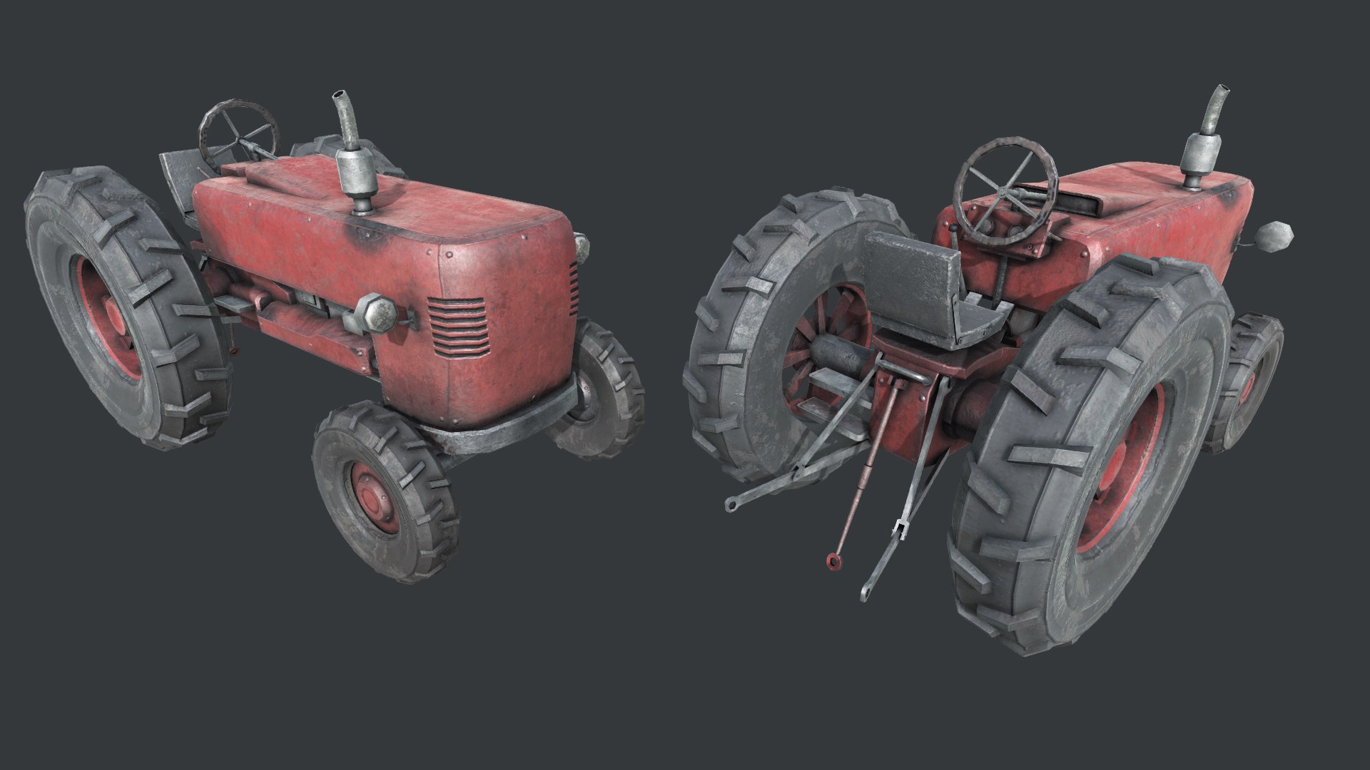 3D old tractor pbr - TurboSquid 1209748