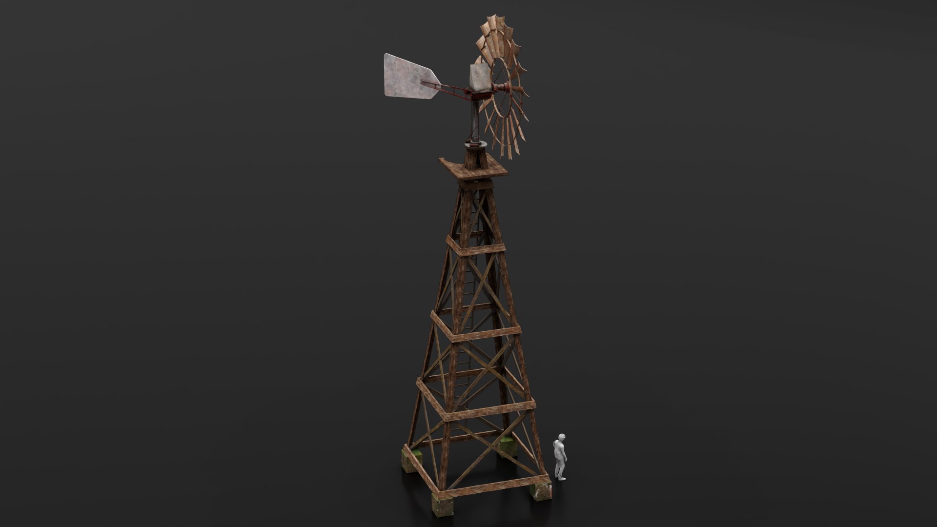 Wooden Western Farm S Windmill Model - TurboSquid 2165760