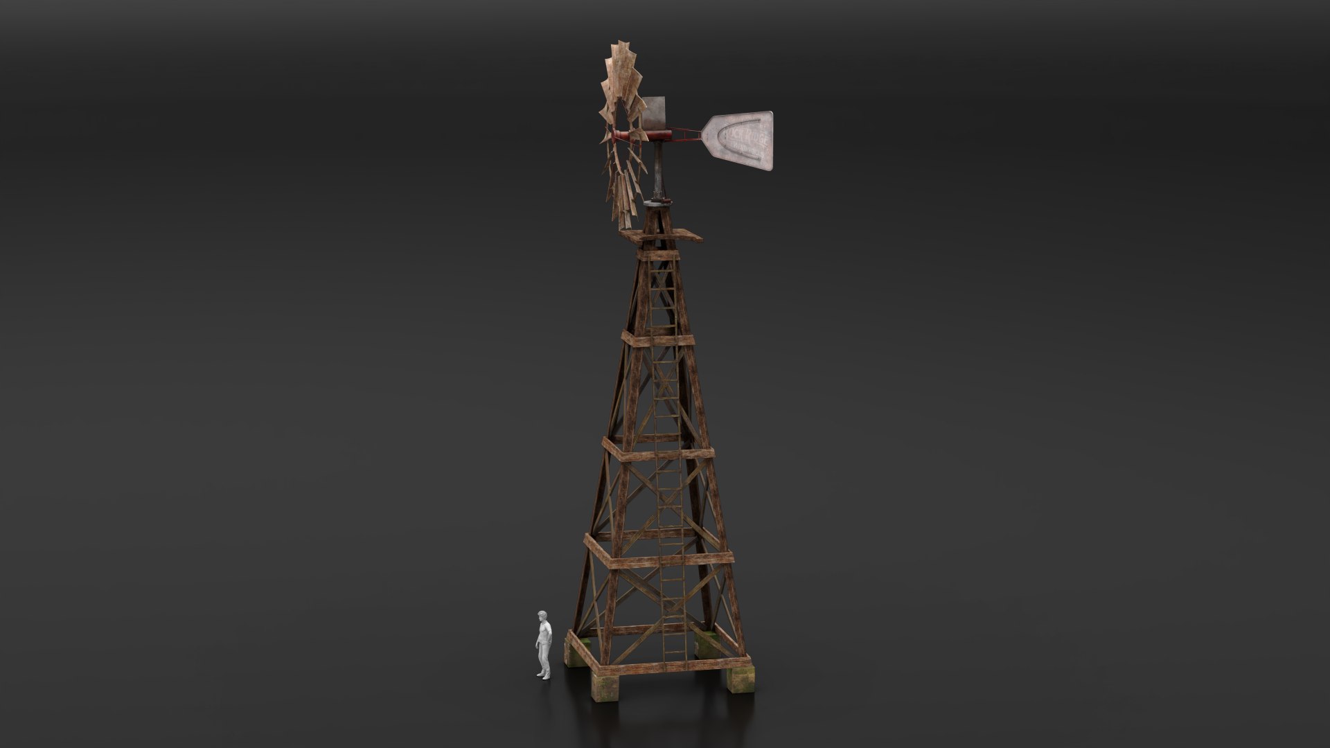 Wooden Western Farm S Windmill Model - TurboSquid 2165760