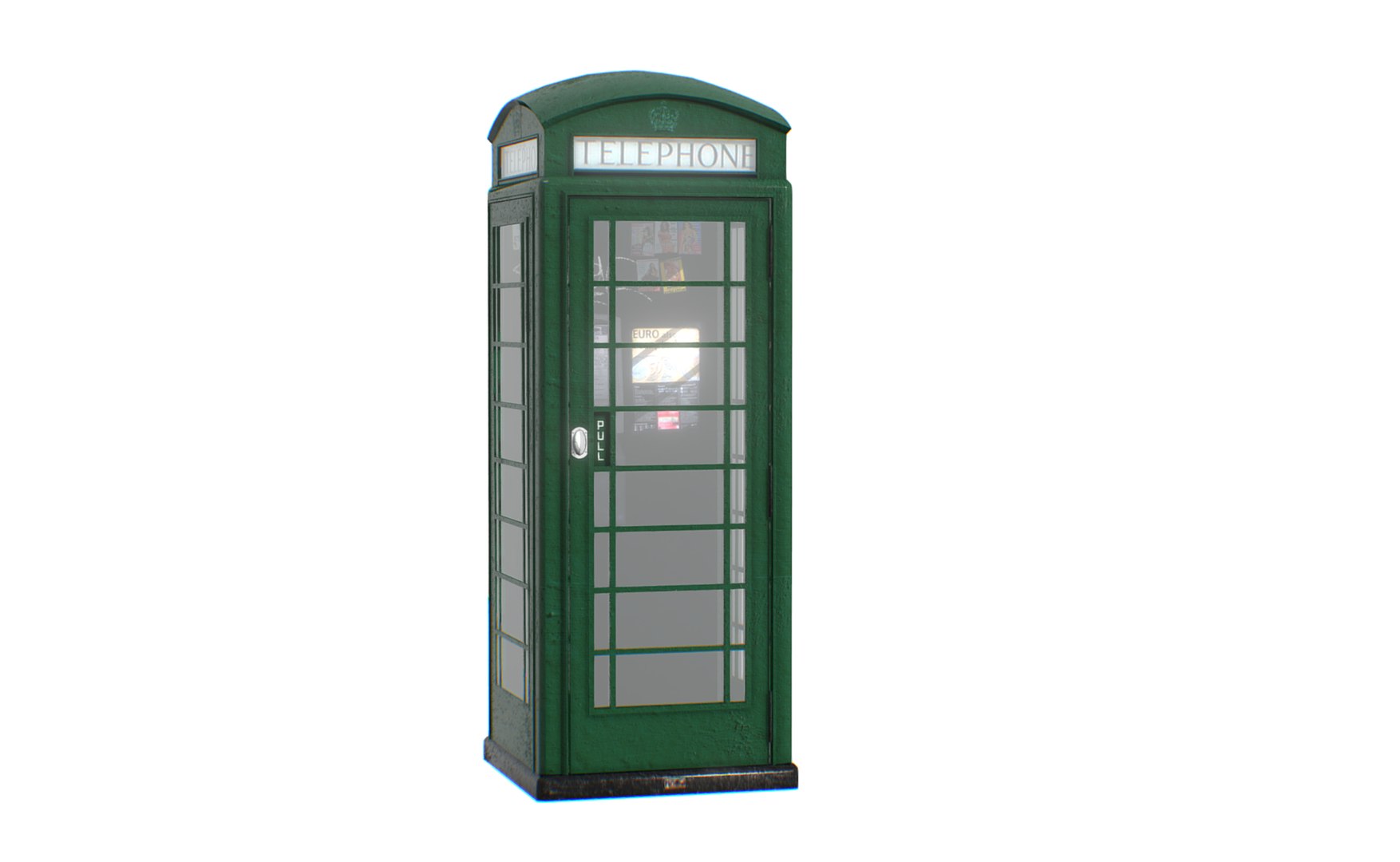 Green English Telephone Box K6 3D Model - TurboSquid 2146682