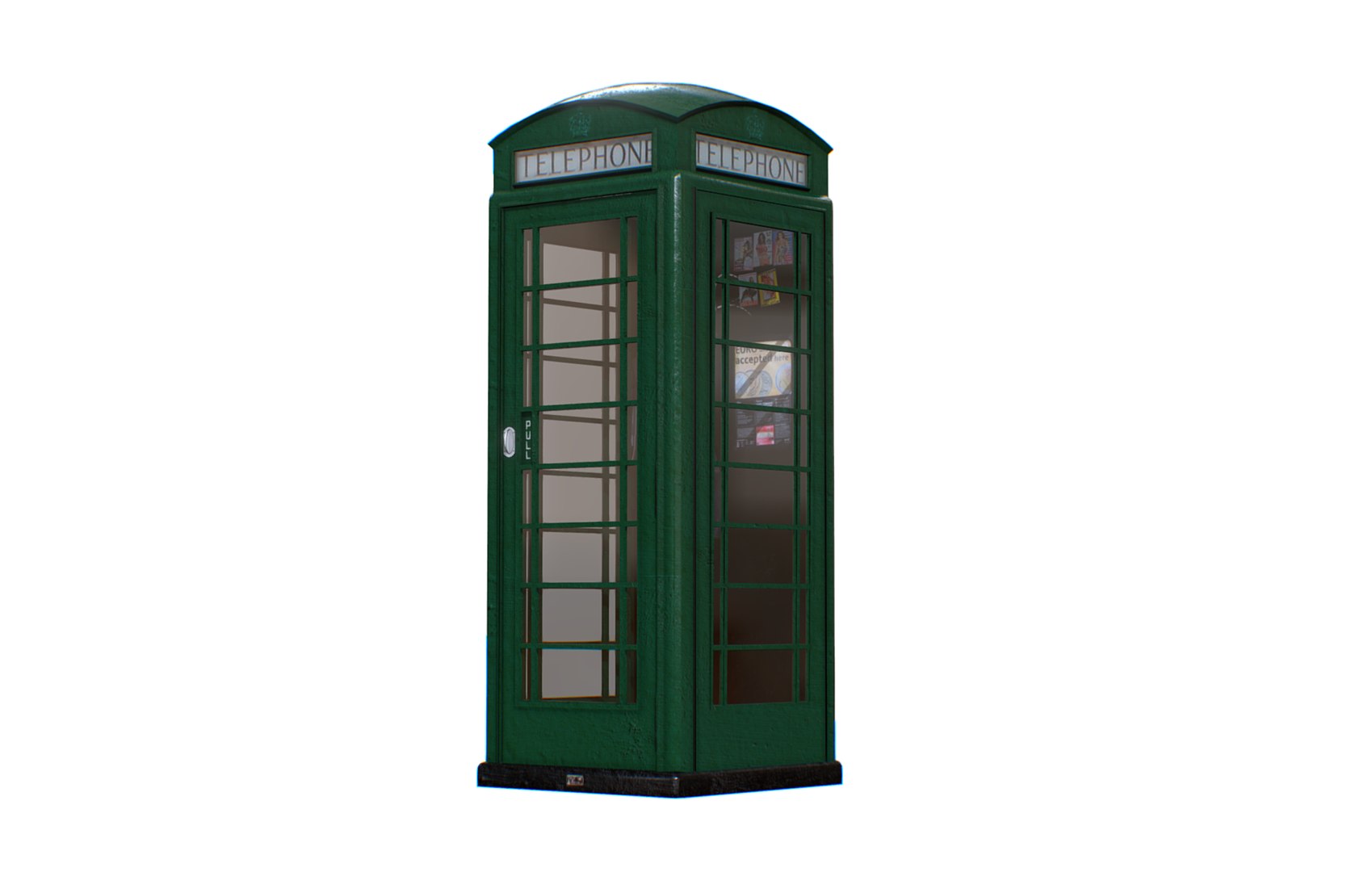 Green English Telephone Box K6 3D Model - TurboSquid 2146682