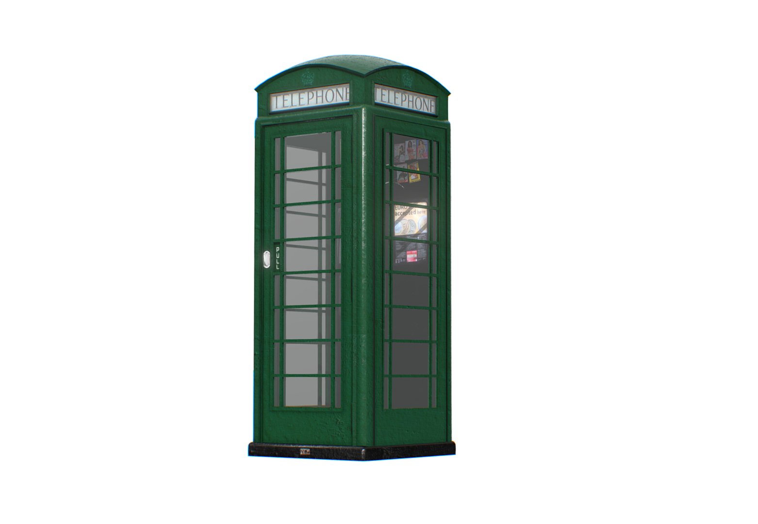 Green English Telephone Box K6 3D Model - TurboSquid 2146682