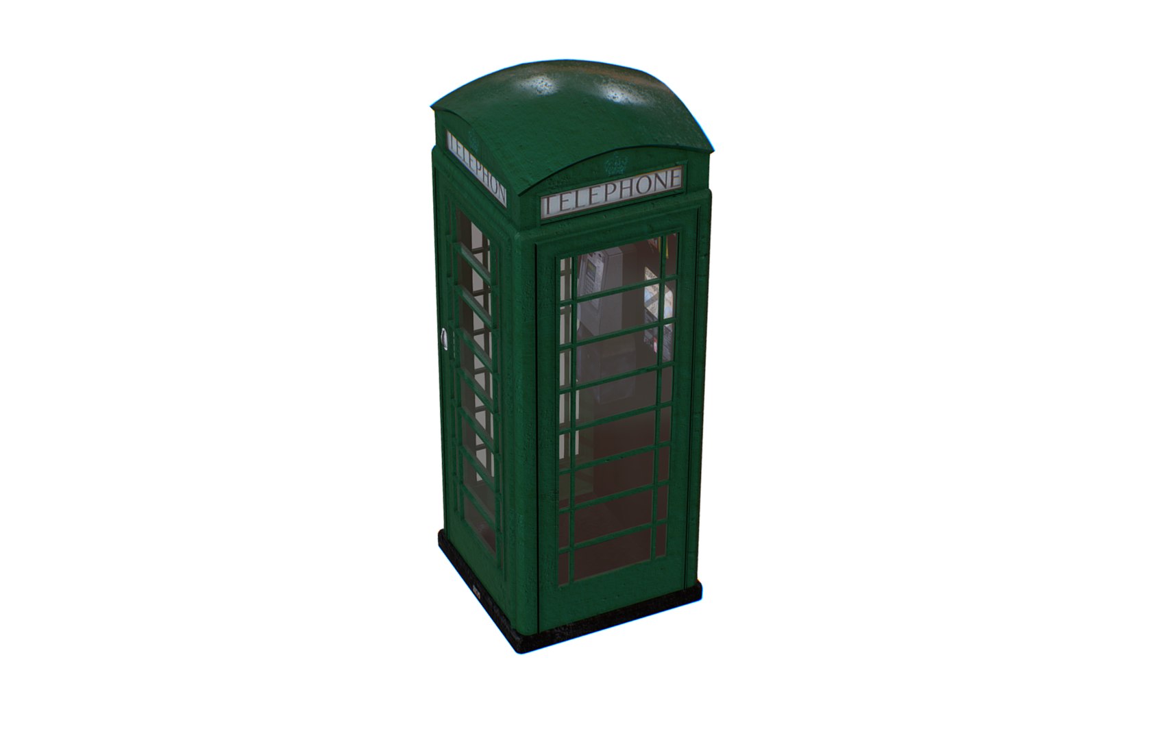 Green English Telephone Box K6 3D Model - TurboSquid 2146682