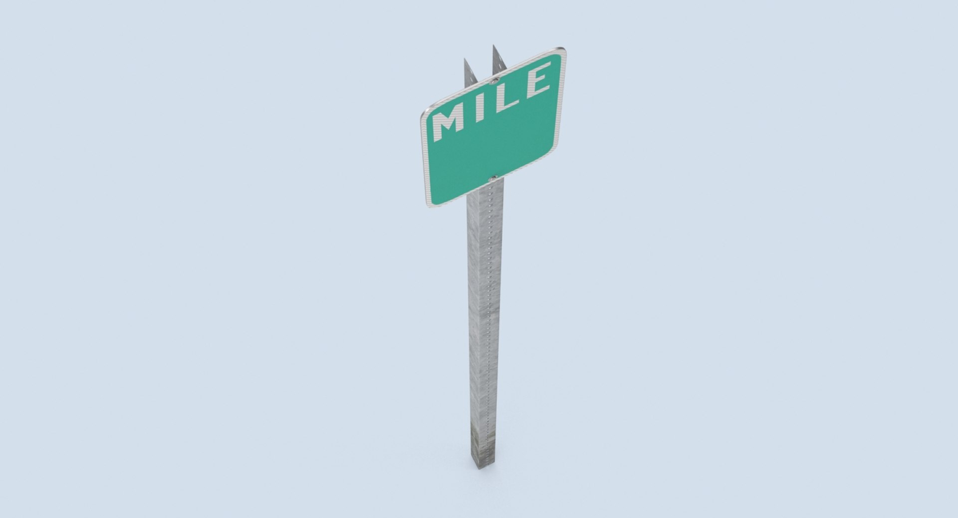 3d Highway Mile Sign Short