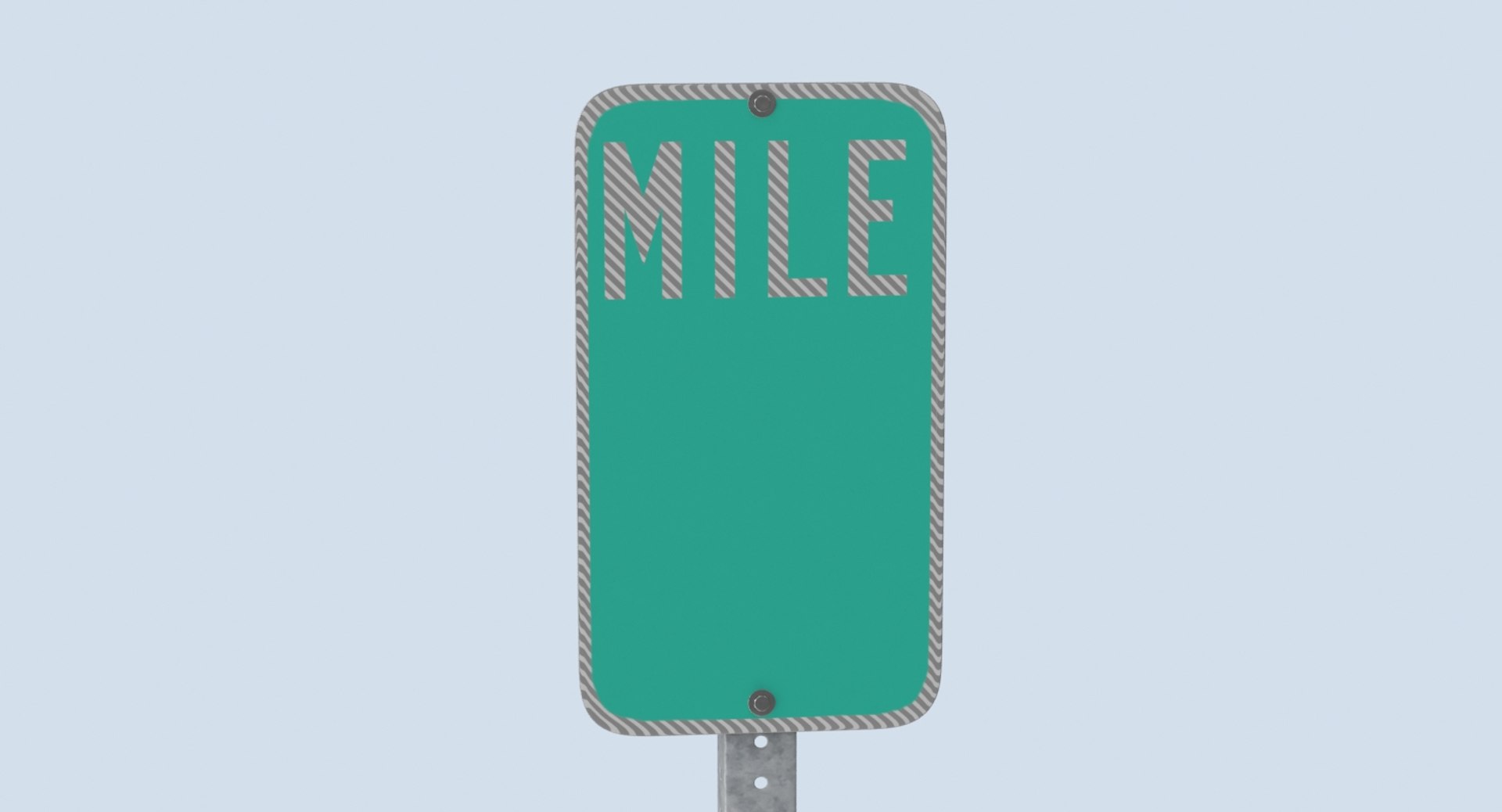 3d Highway Mile Sign Short