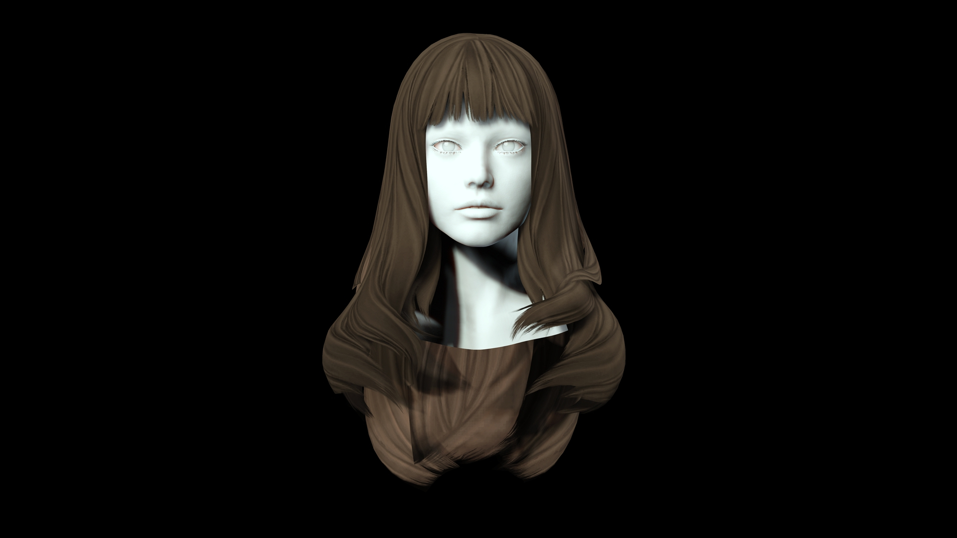 3D Long Straight Hair Low-poly - TurboSquid 2226834