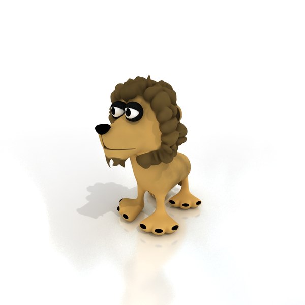 cartoon lion rigged 3d model