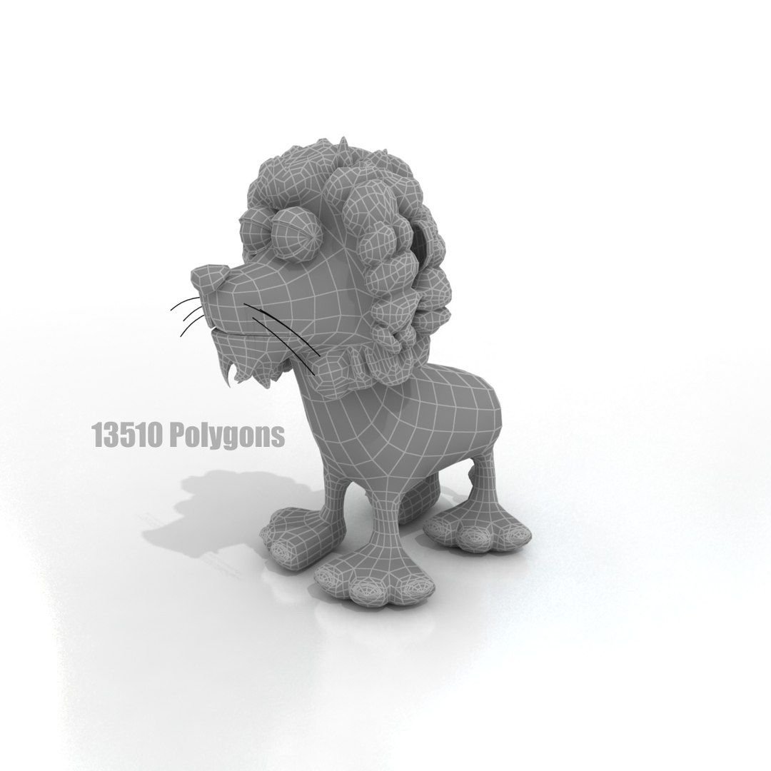 Cartoon Lion Rigged 3d Model